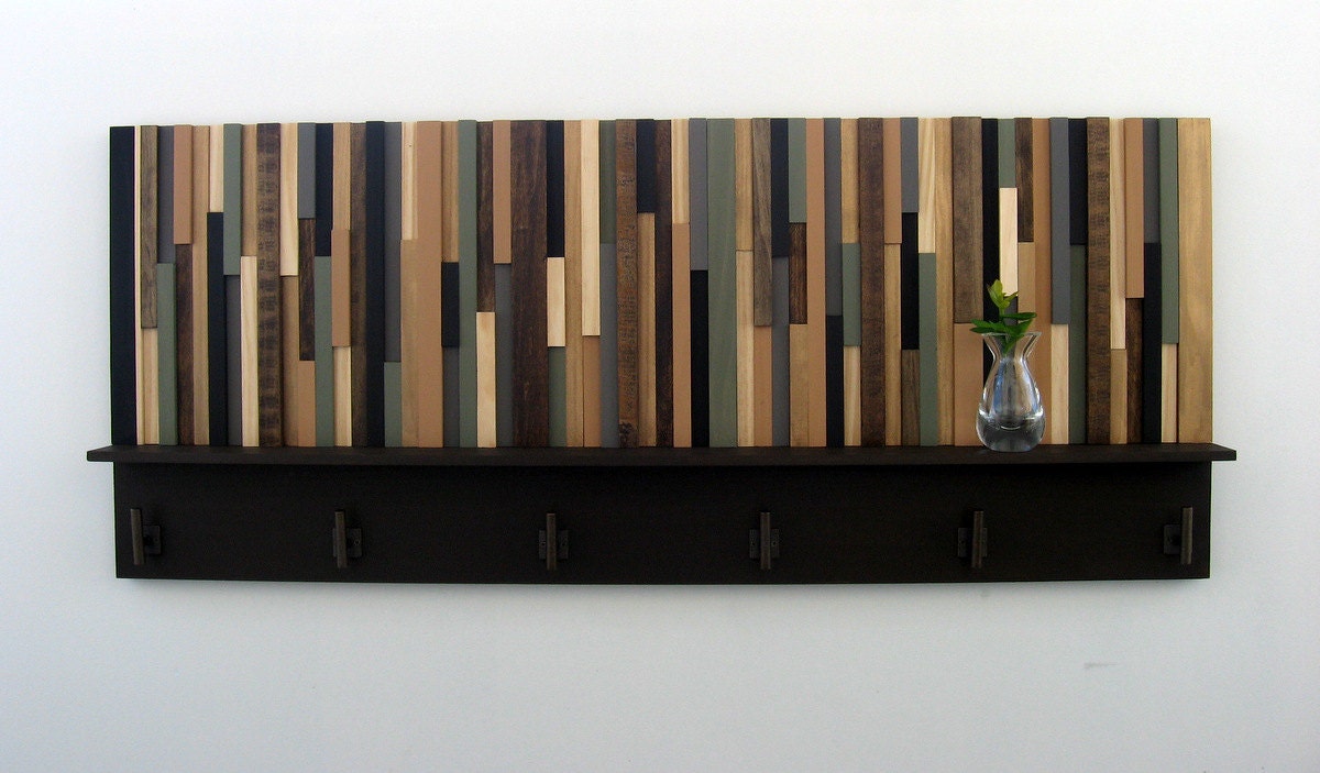 Wood Coat Rack With Shelf Rustic Wood Sculpture Coat Hooks | Etsy