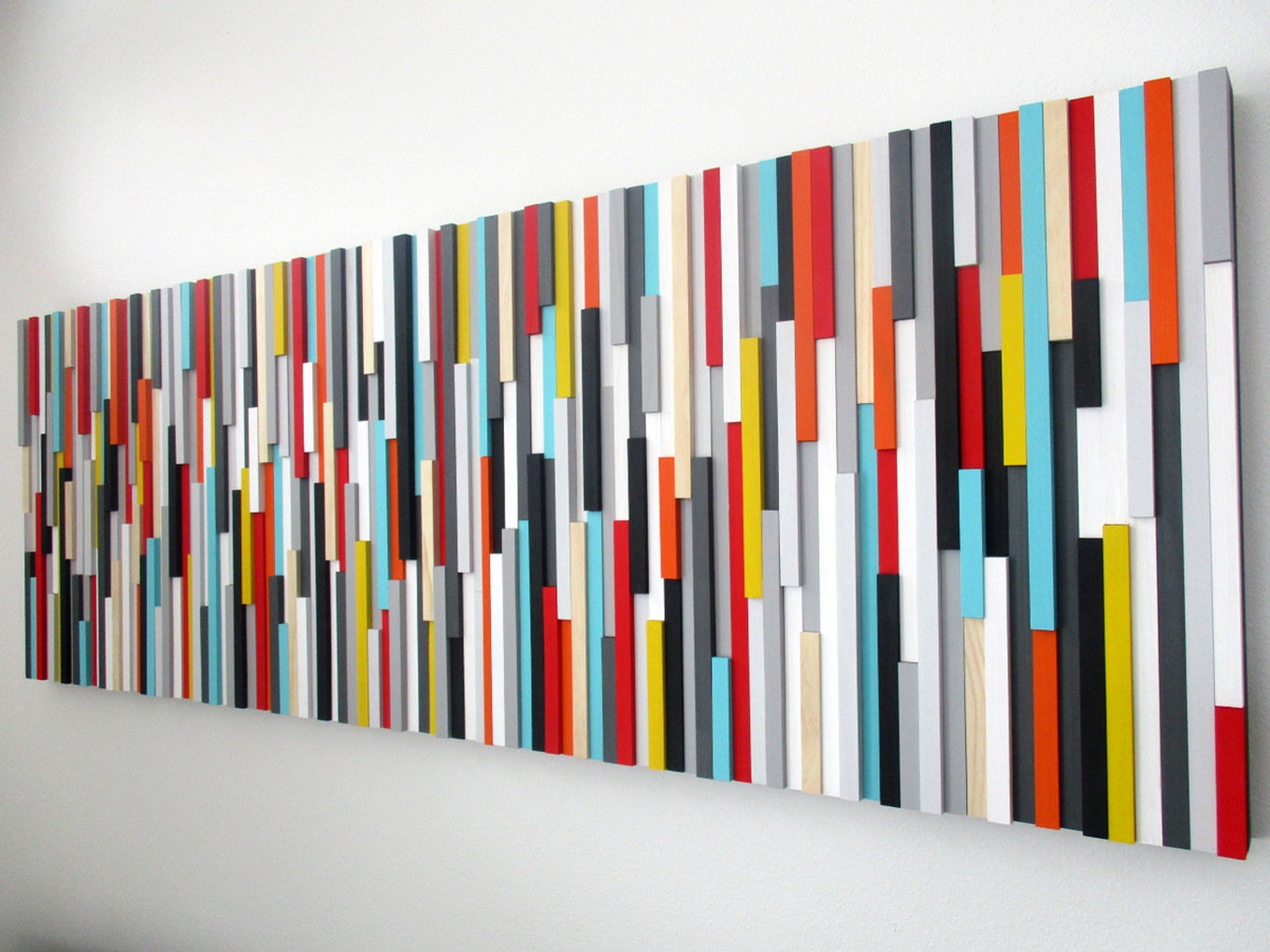 Colorful Modern Wood Wall Sculpture Modern Rustic Art - Etsy