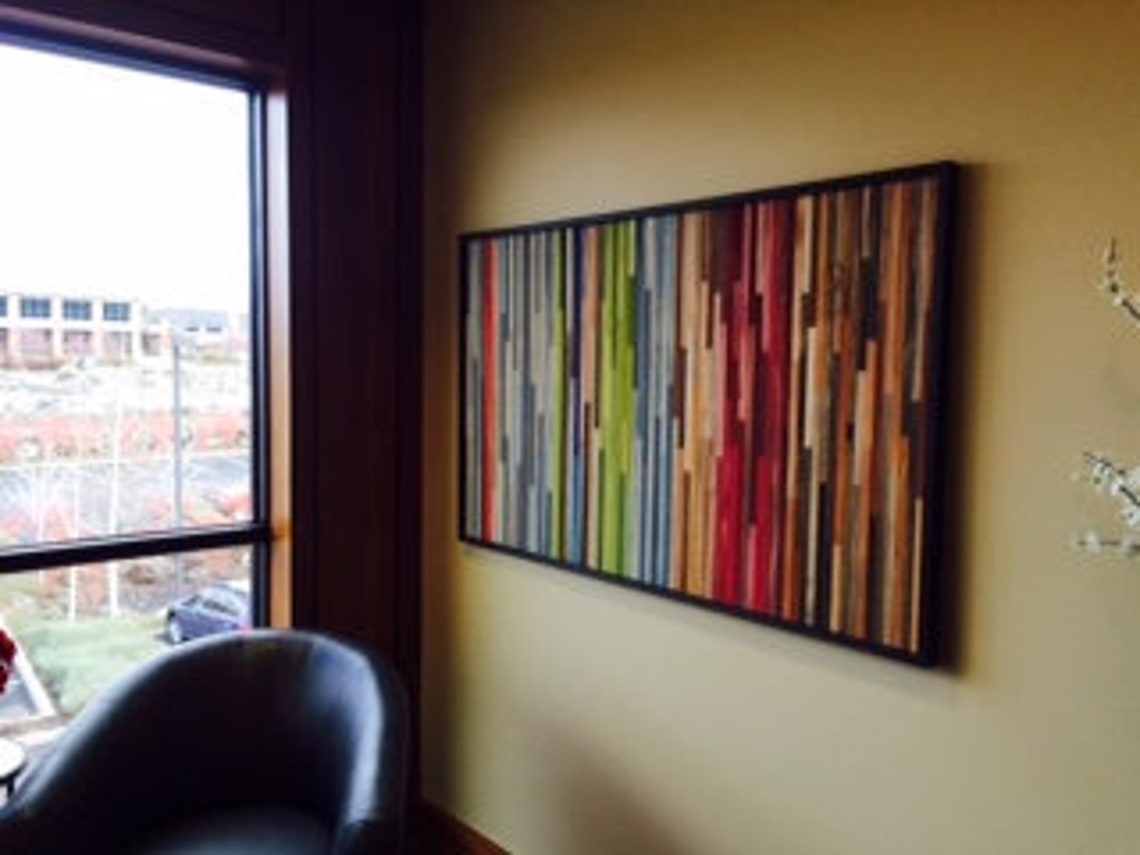 Abstract Landscape Wall Art Painting on Wood Modern Rustic | Etsy