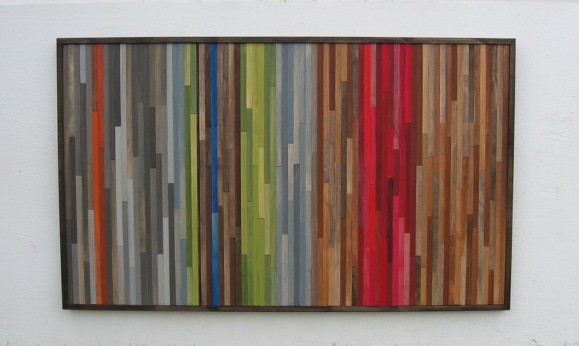 Abstract Landscape Wall Art Painting on Wood Modern Rustic | Etsy