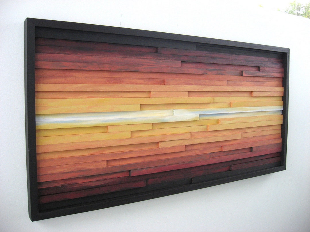 Abstract Landscape Painting, Wood Wall Art, Wood Sculpture Wall Art ...