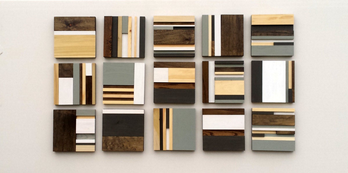 Wooden Blocks Wall Art Contemporary Artwork Art | Etsy