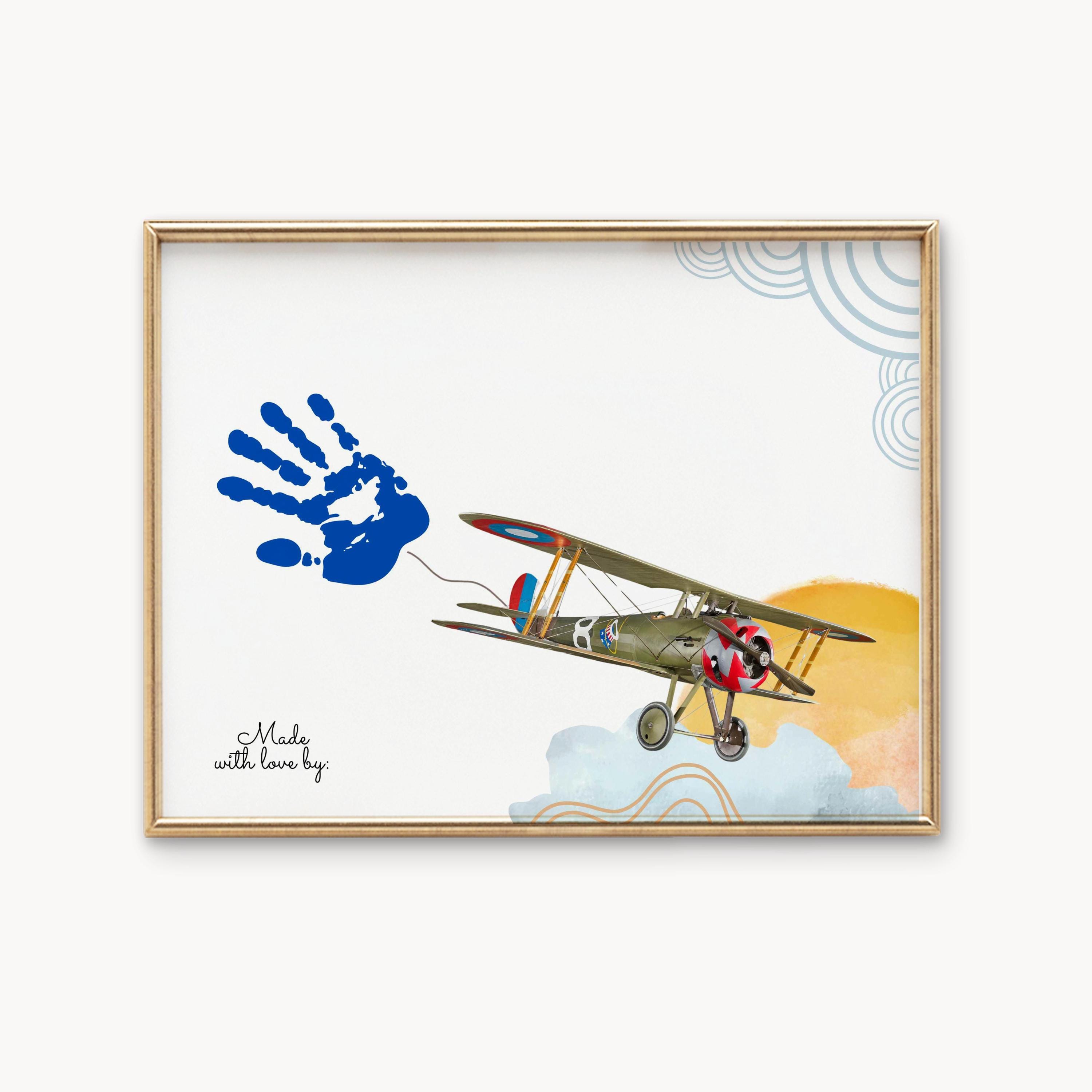 Vintage Airplane Handprint Father's Day Gift | DIY Keepsake (printable ...