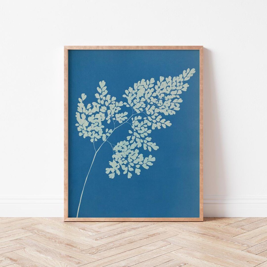 Timeless Vintage Cyanotype Art | Historic Flower Print | Botanical Blue ...