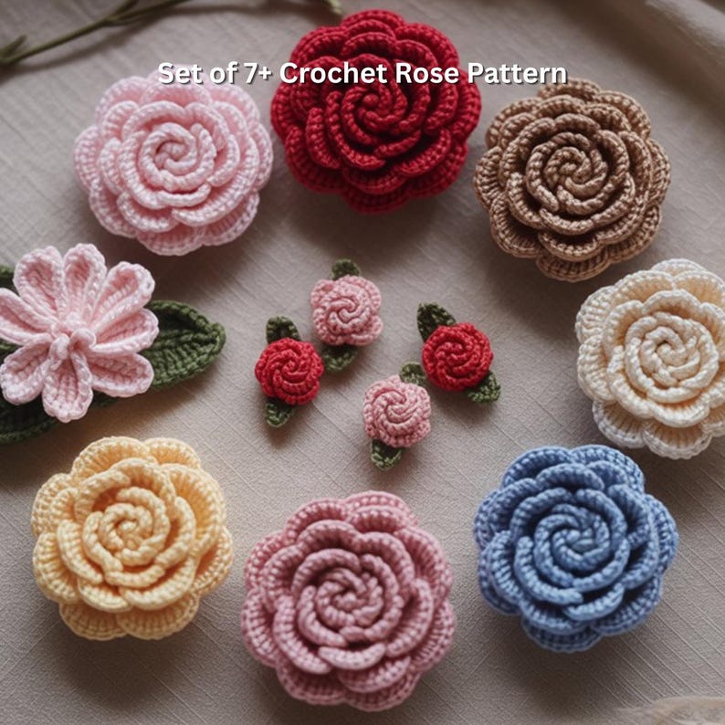 Crochet Rose Flower Patterns | PDF Flowers Bundle - Etsy