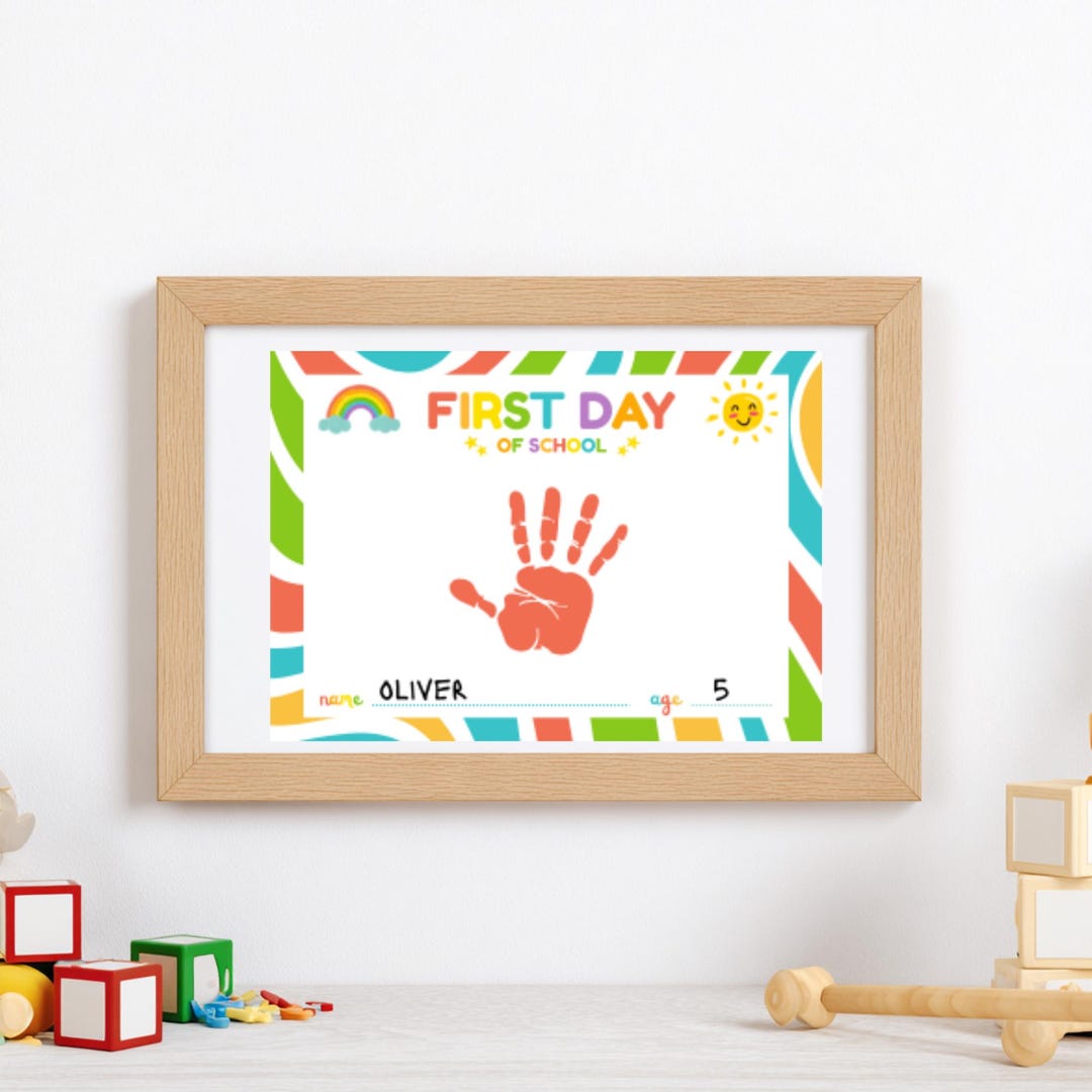 First & Last Day of School Handprint Keepsake (instant Download PDF) - Etsy