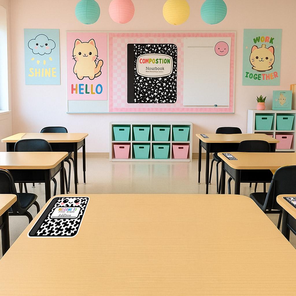 Composition Notebook Back to School, Printable, Grade, Desk Tag ...