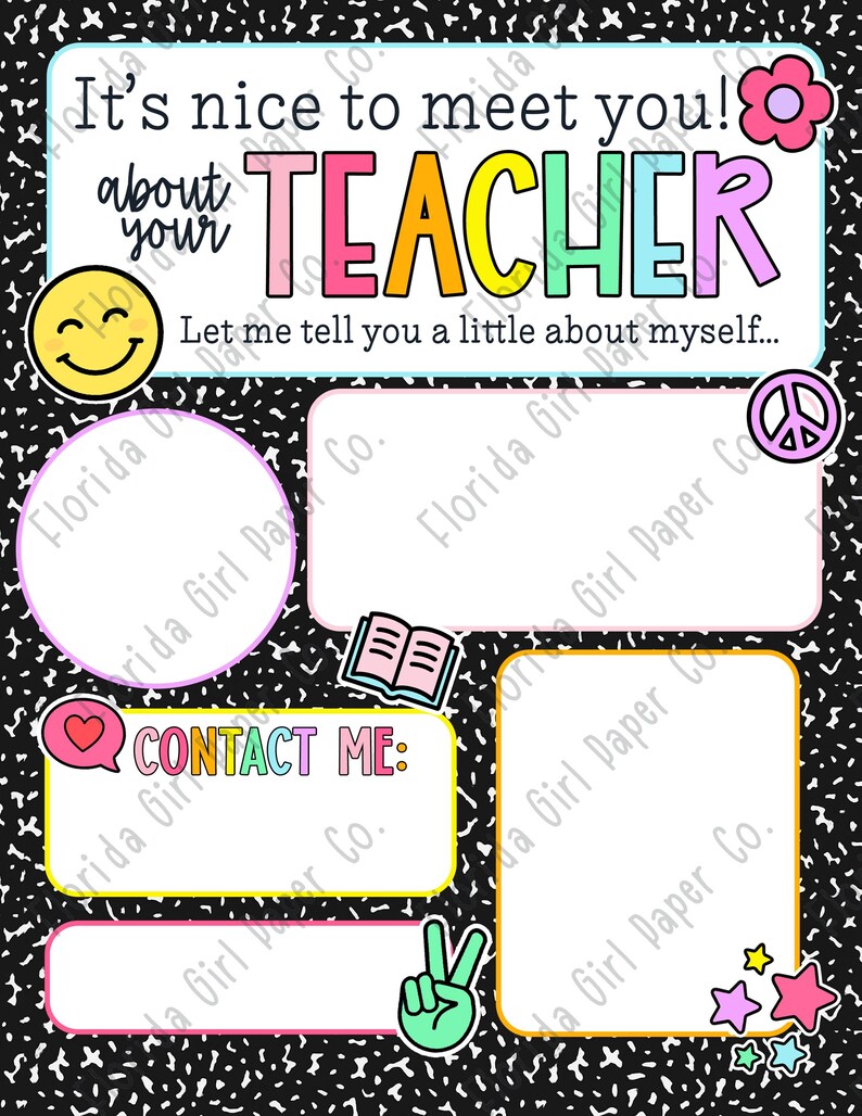 Editable Meet the Teacher Template | Back to School Printable | 8.5x11 ...