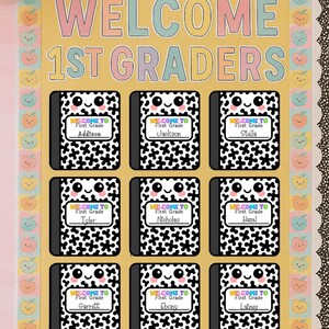 Composition Notebook Back to School, Printable, Grade, Desk Tag ...