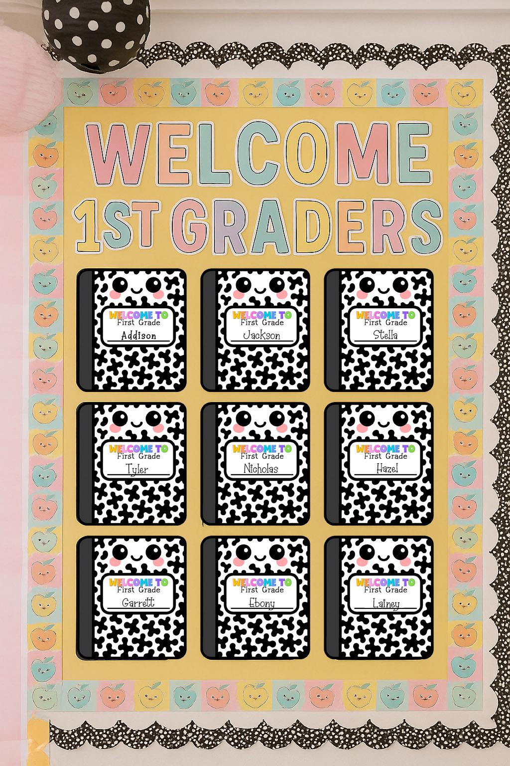 Composition Notebook Back to School, Printable, Grade, Desk Tag ...