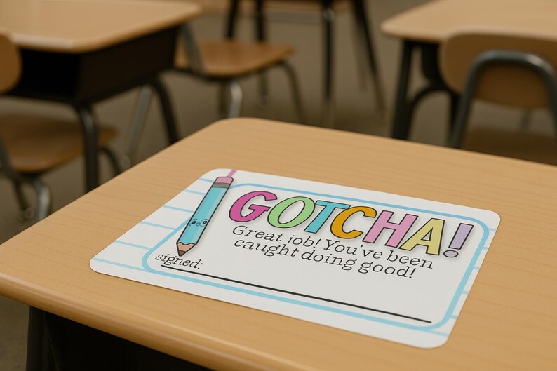 Gotcha! Caught Doing Good Reward Cards |notebook Paper Design ...