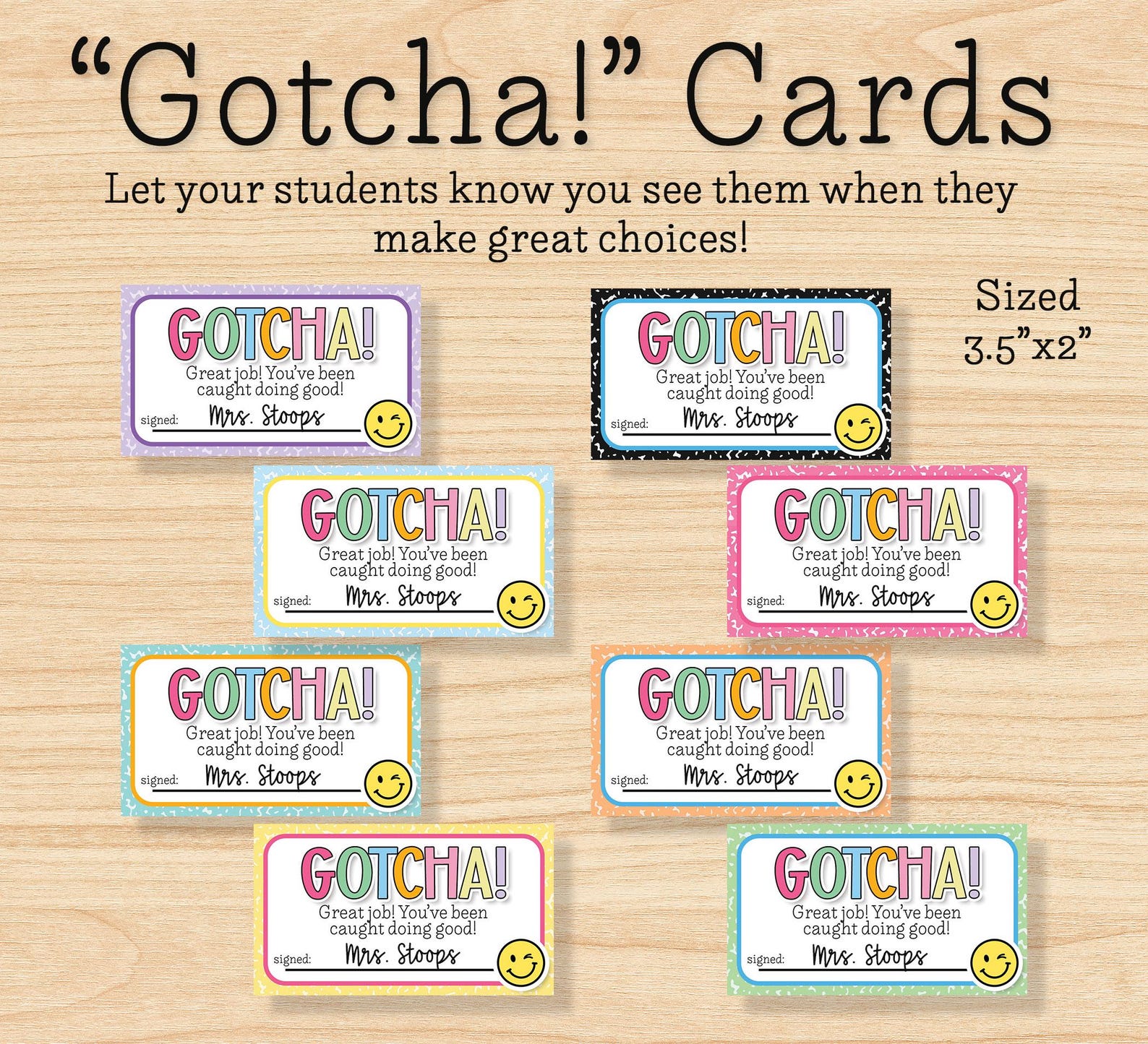 Gotcha! Caught Doing Good Reward Cards | Composition Notebook | School ...