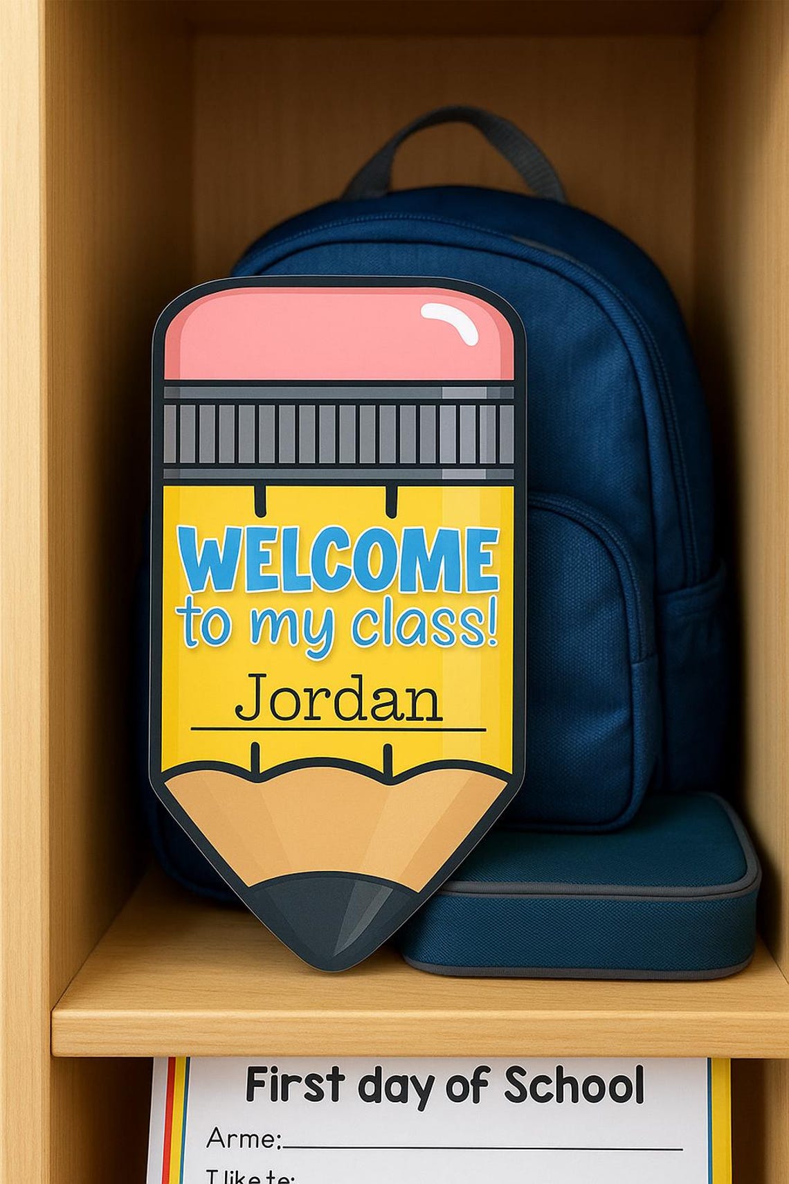 Back to School Cute Pencil, Printable, Desk Tag, Bulletin Board, Gift ...