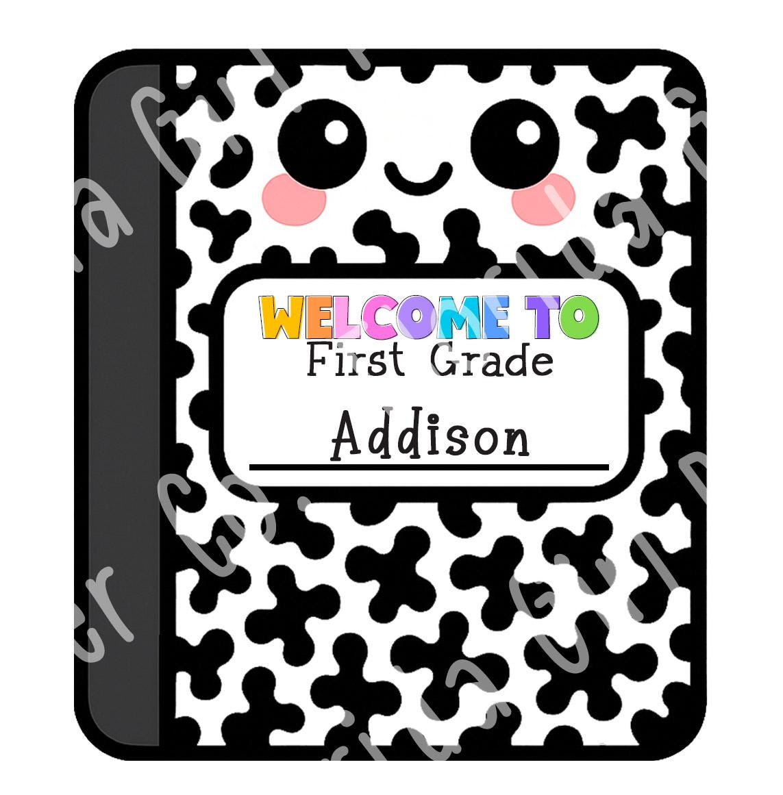 Composition Notebook Back to School, Printable, Grade, Desk Tag ...