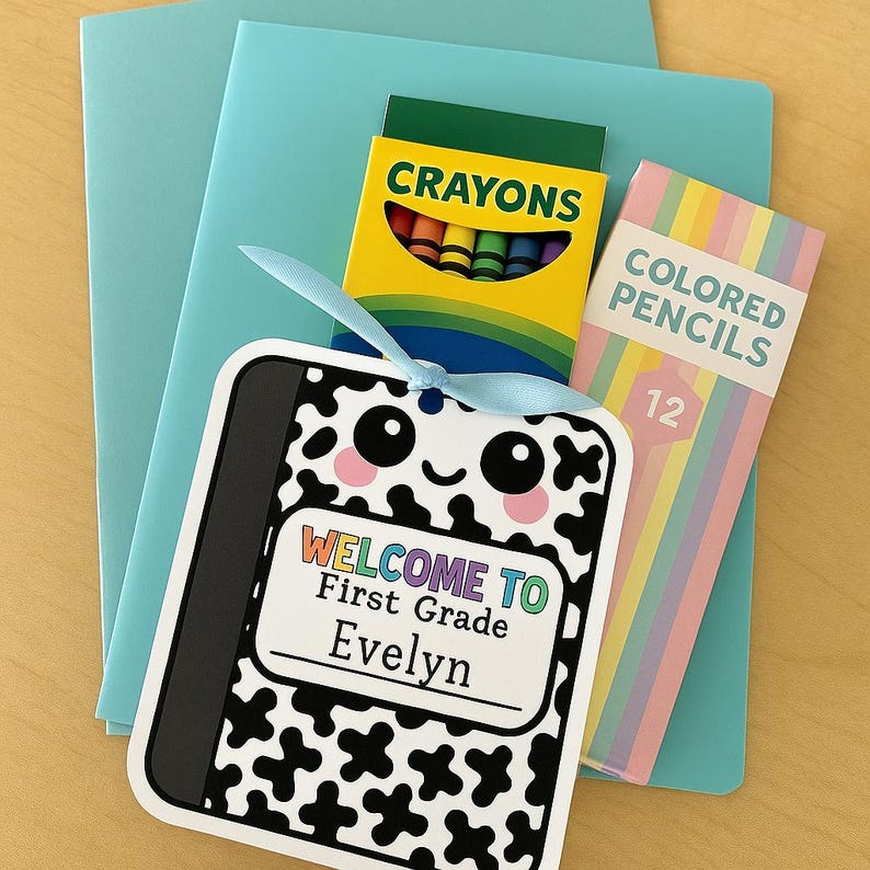 Composition Notebook Back to School, Printable, Grade, Desk Tag ...