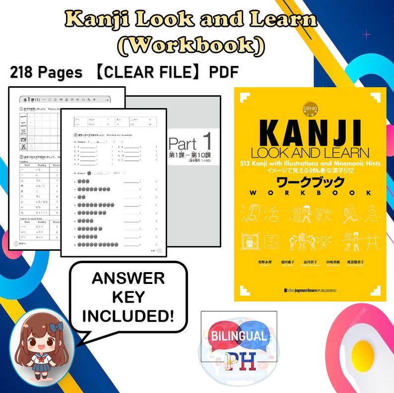 Genki Plus - Kanji Look and Learn Textbook & Workbook W/ Answer Key (CLEAR PDF) - Etsy