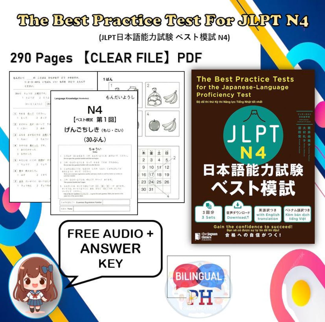 The Best Practice Tests for the JLPT N4 [3 Sets of Mock Exam + Audio ...