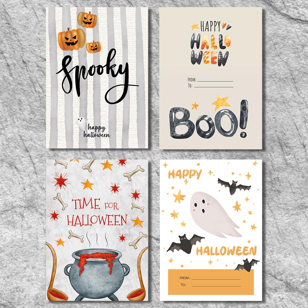 20 Set Printable Halloween Gift Card | Spooky Cute Trick or Treat Tags ...