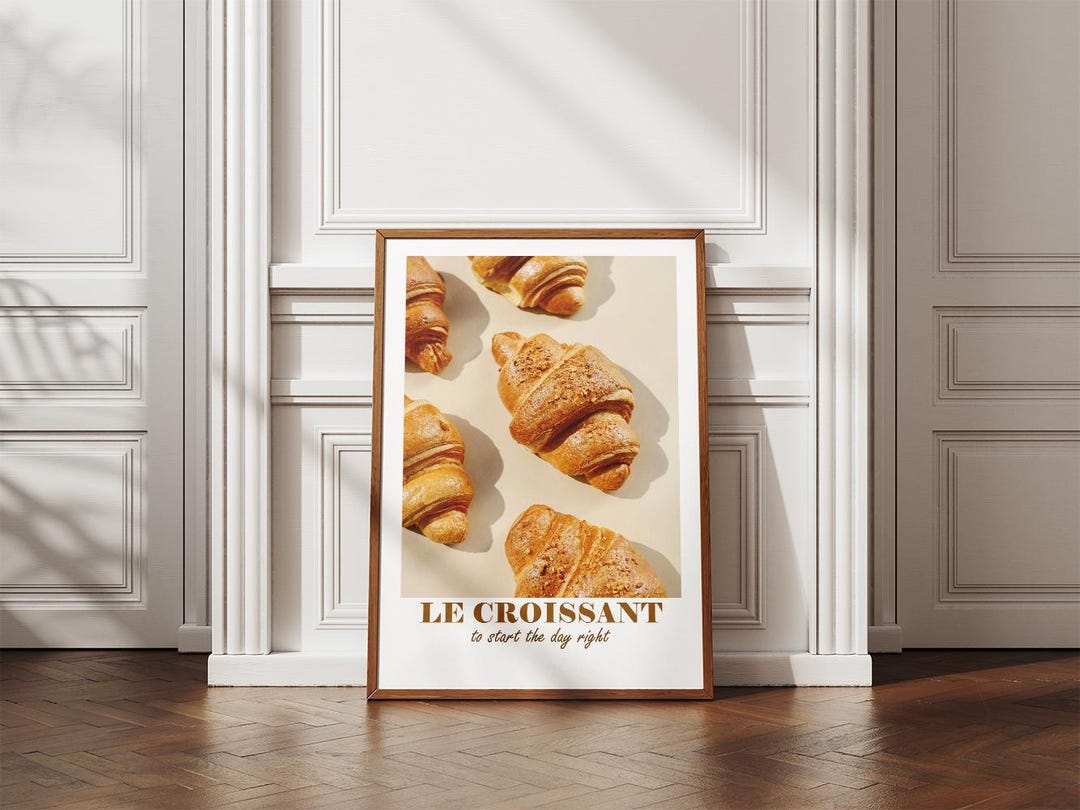 Croissant Digital Print - Minimalist Design Wall Decor Art | Kitchen ...