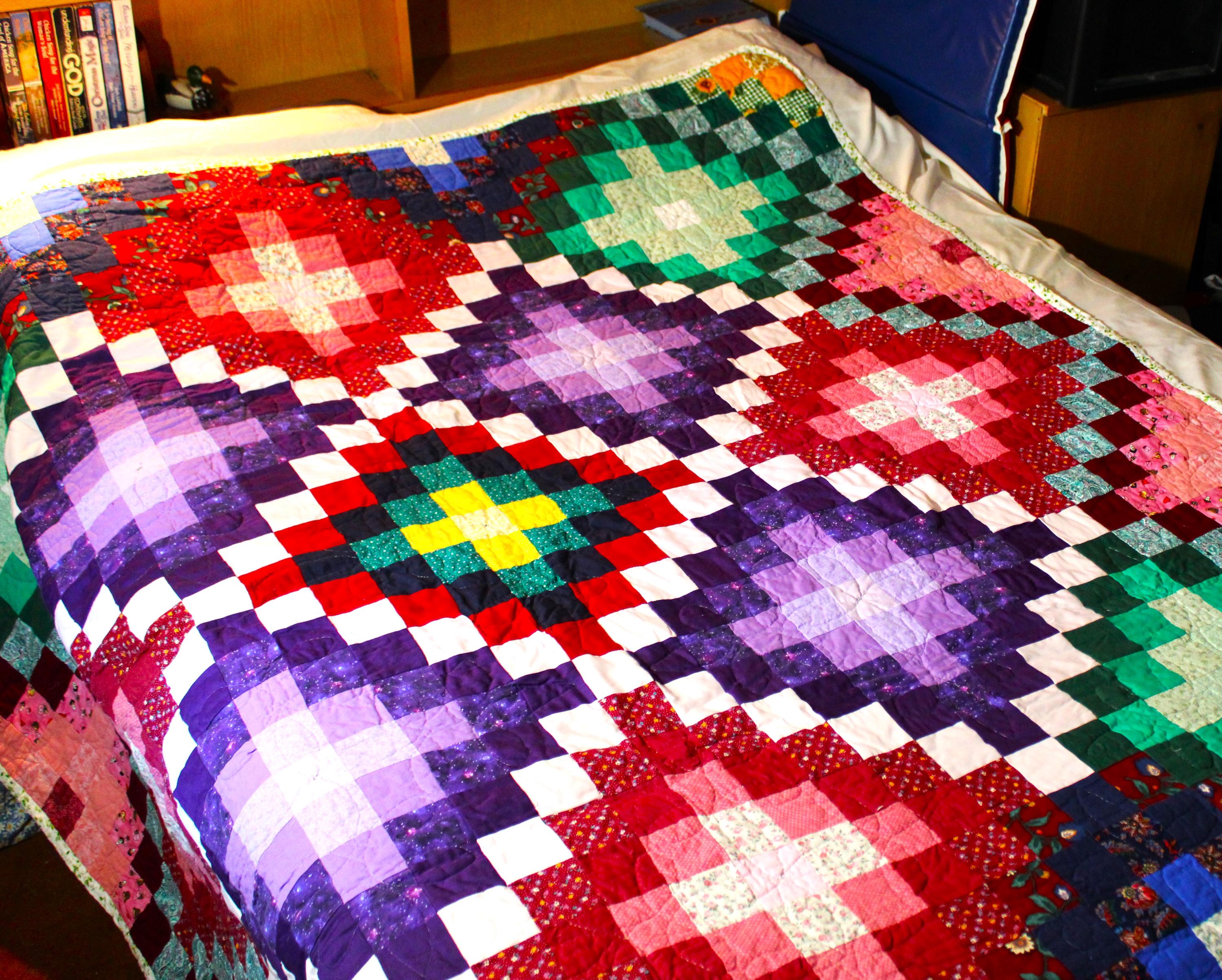 Multi-colored Around the World Quilt - Etsy