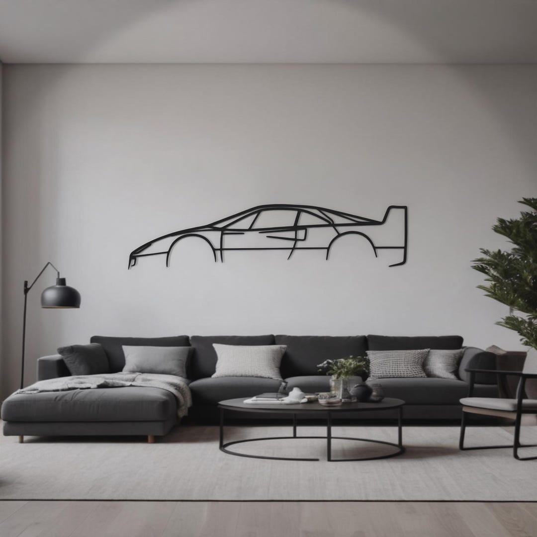 Steel Sports Car | Line Art | Metal Silhouette | Wall Hanging | Color ...