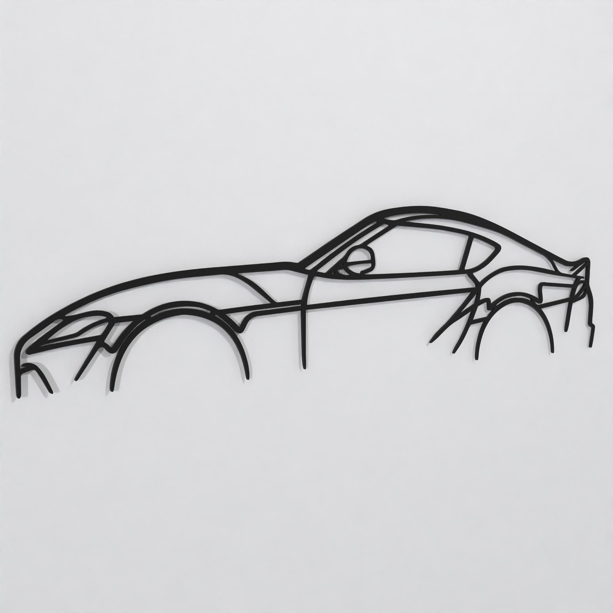 Steel Sports Car Line Art Metal Silhouette Wall Hanging Color Options ...