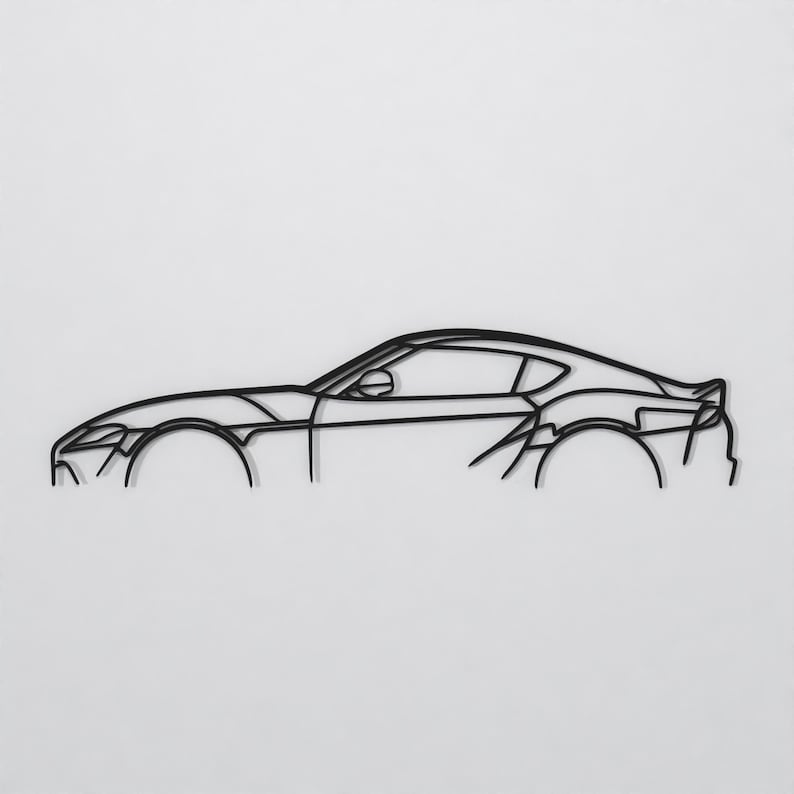 Steel Sports Car Line Art Metal Silhouette Wall Hanging Color Options ...