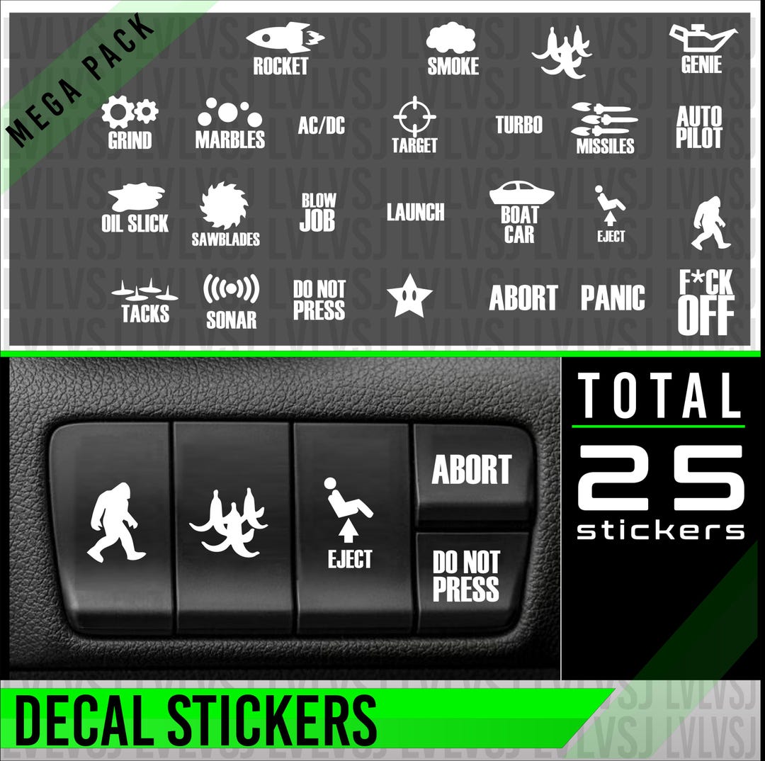 Funny Car Button Decal, Eject Passenger Button Decal - Etsy