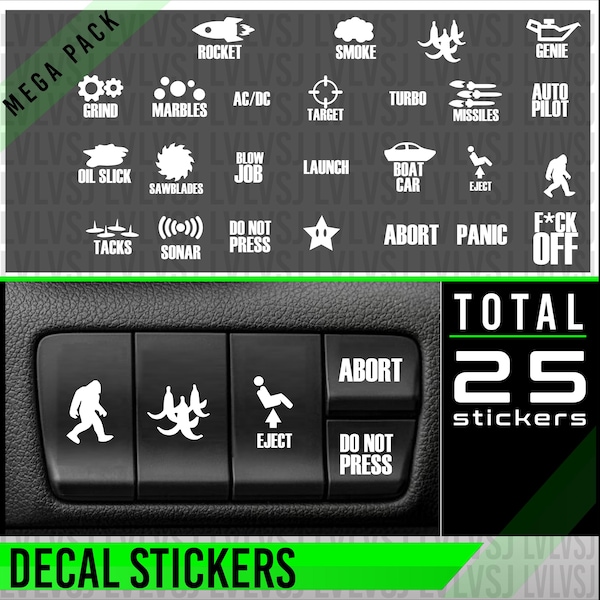 Car Decal Interior Button Stickers - Etsy