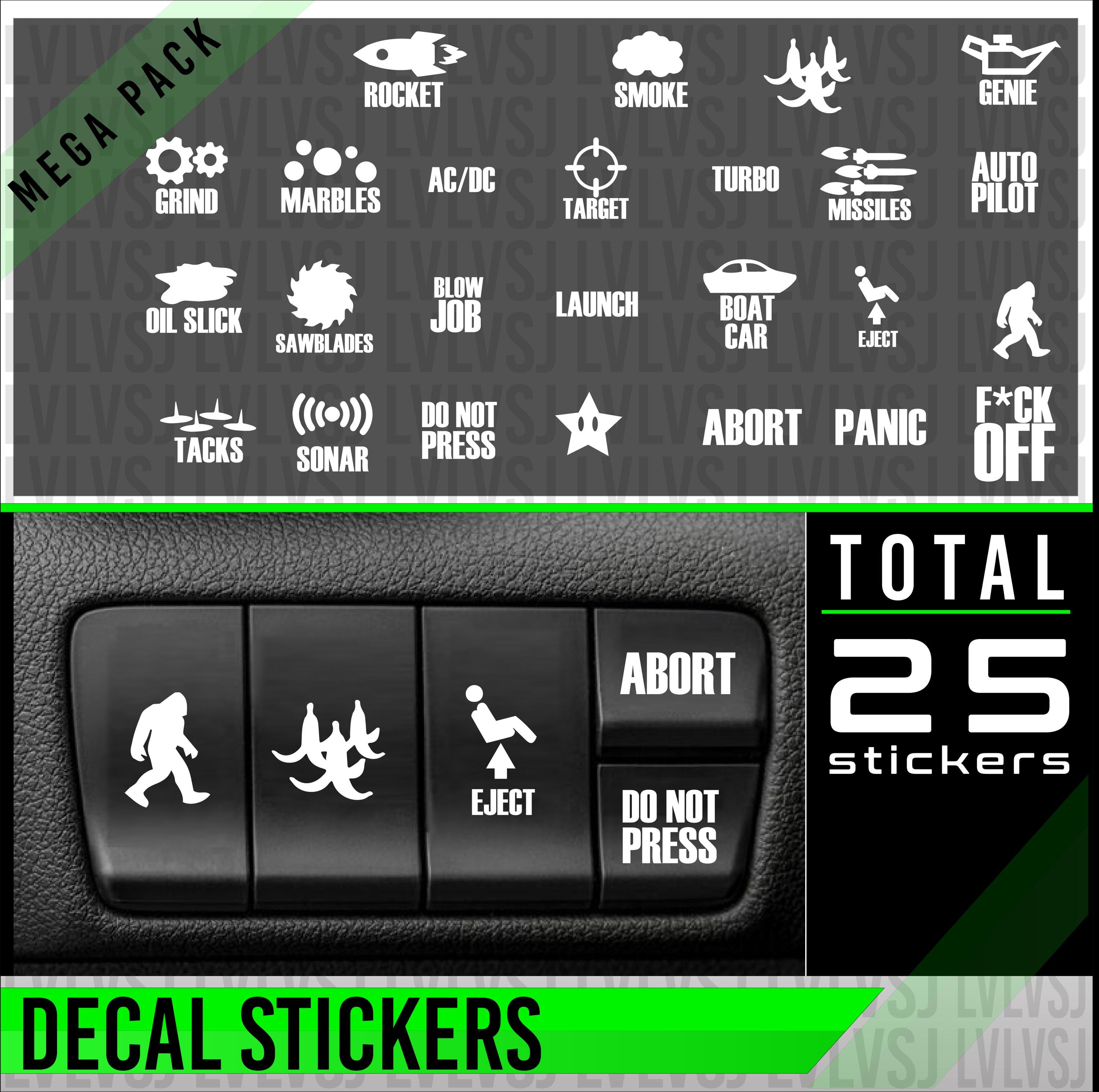 Funny Eject Passenger Car Button Decal – Prank Car Interior Sticker ...