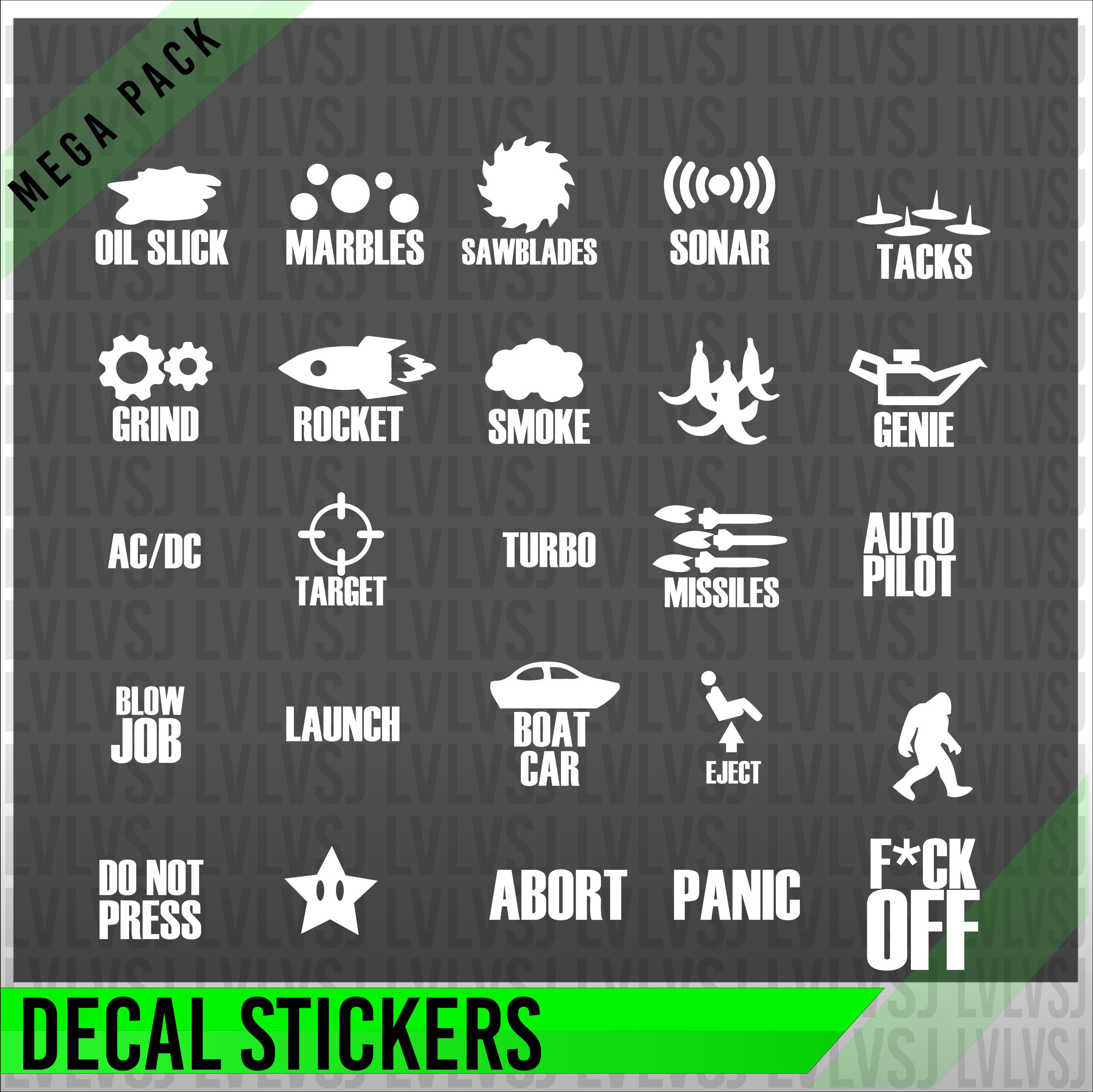 Funny Eject Passenger Car Button Decal – Prank Car Interior Sticker ...