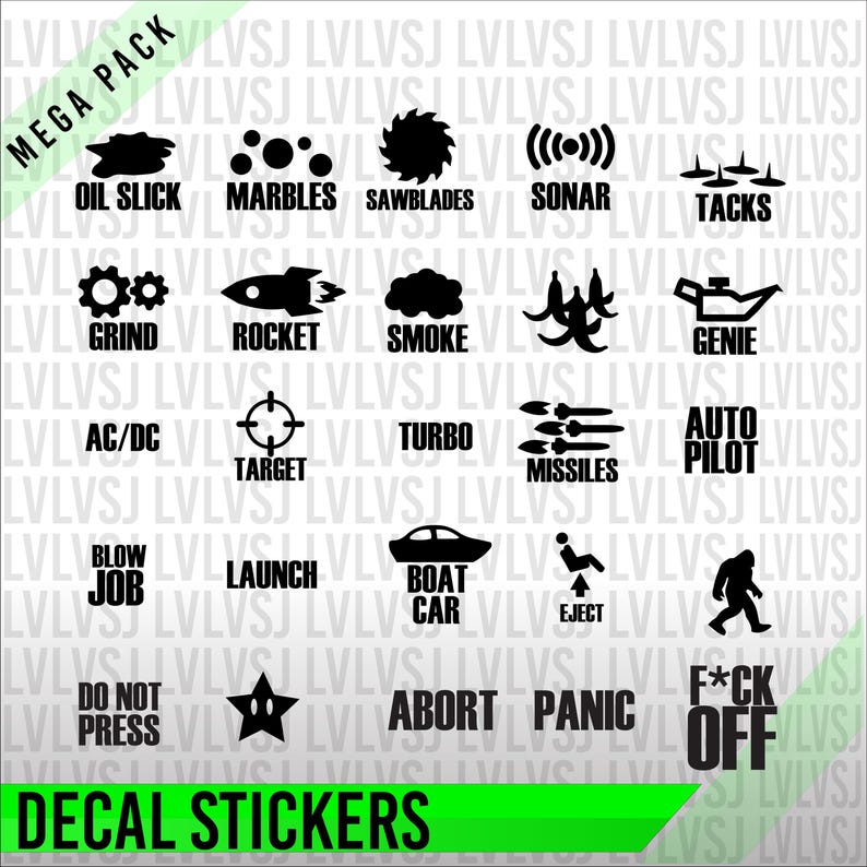 Funny Eject Passenger Car Button Decal – Prank Car Interior Sticker ...