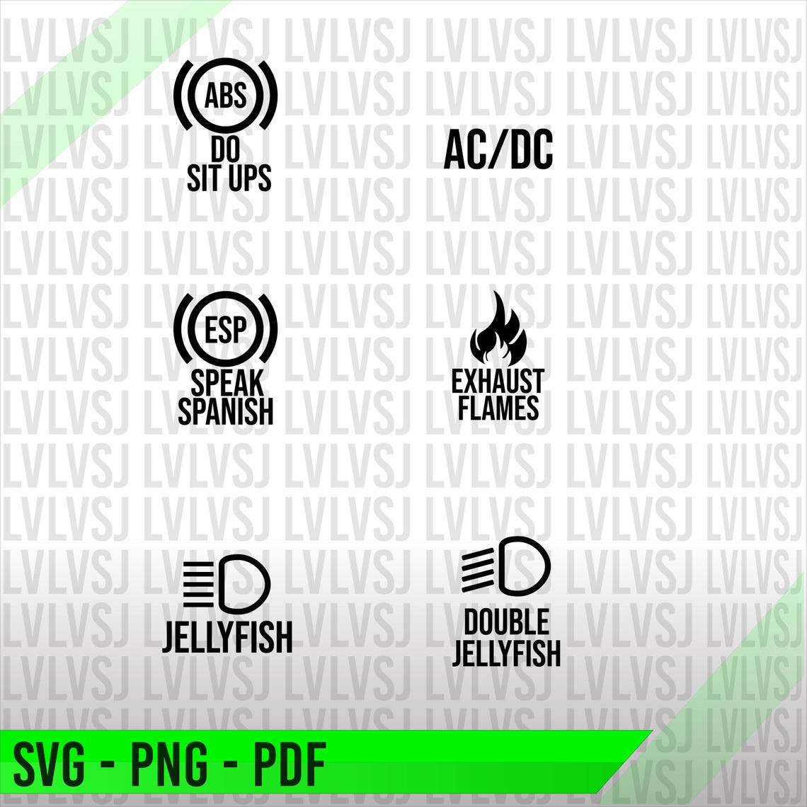 Funny Car Buttons SVG Icon Pack – Instant Download, Digital File - Etsy