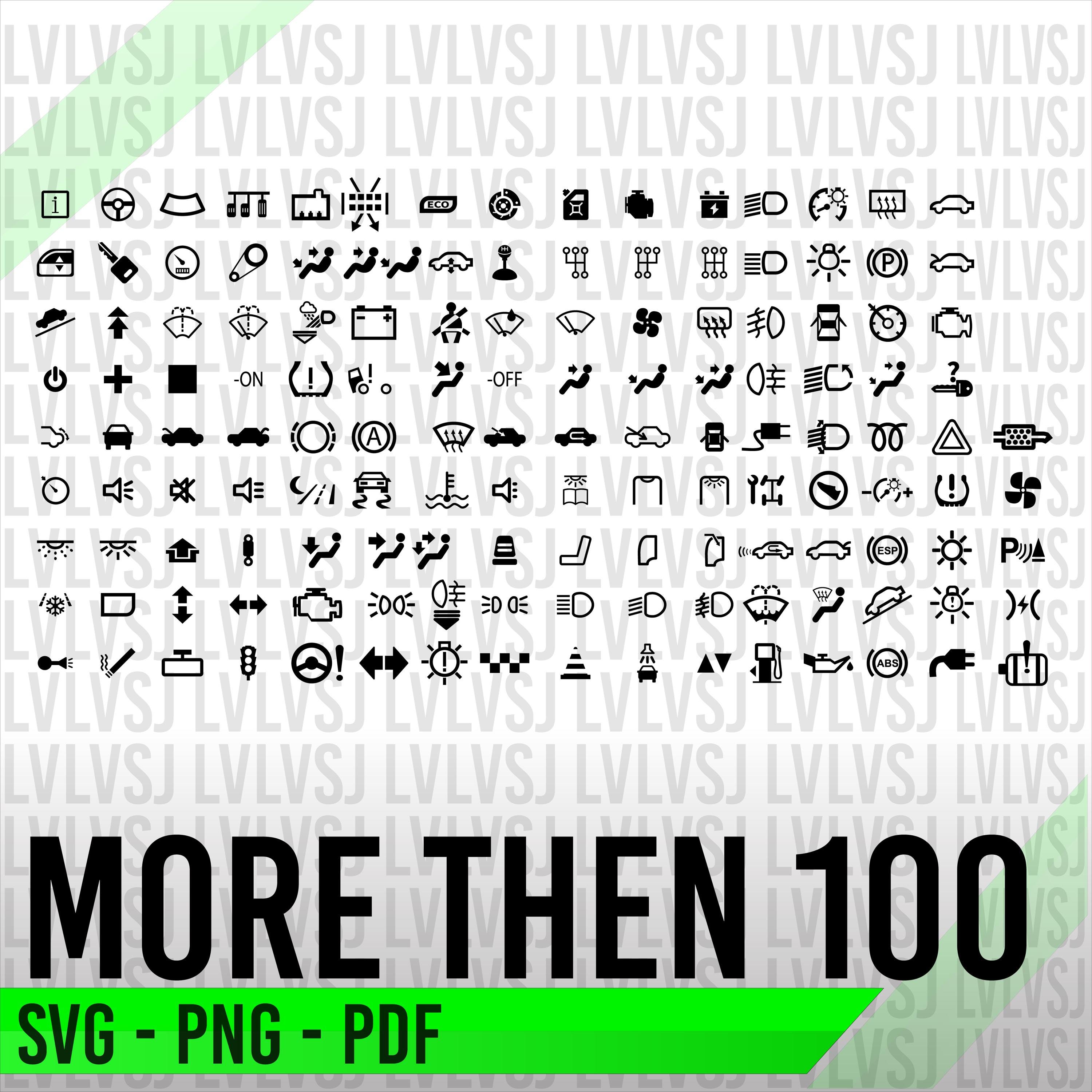 Car Dashboard SVG, DTC Icons-car Dash Icons SVG - Etsy