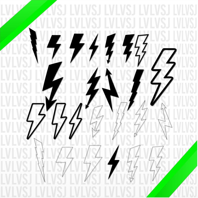 Lightning SVG Bundle, Lightning Bolt SVG, Flash SVG, Lightning Clipart ...