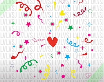 Balloon SVG, Confetti SVG, Balloon Cut File, Confetti Cut File ...