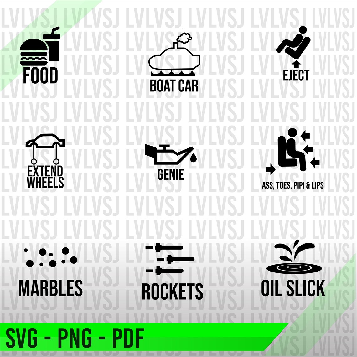 Funny Car Buttons SVG Icon Pack – Instant Download, Digital File - Etsy