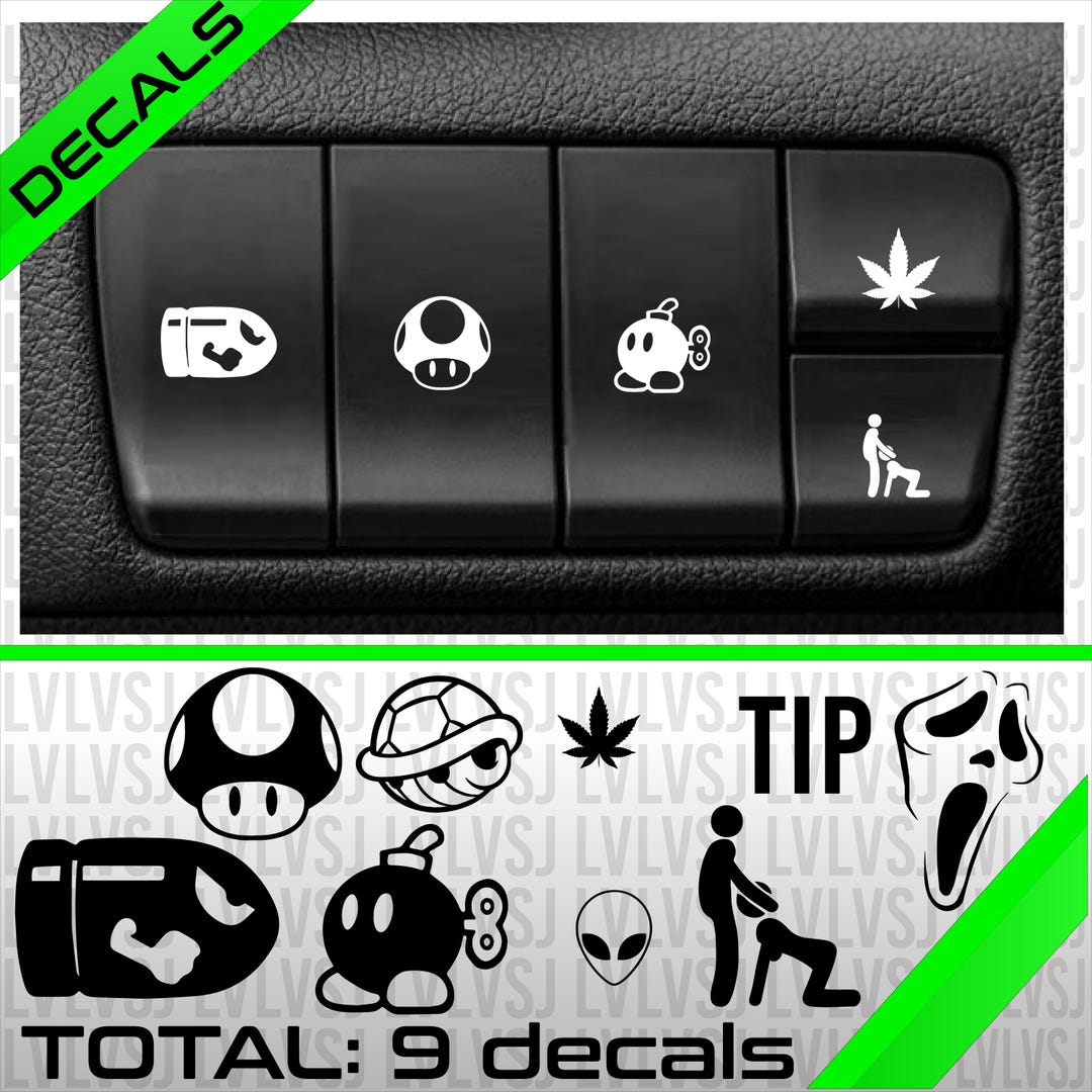 Funny Car Decal Set - 9 Unique Stickers for Humor and Personality - Etsy