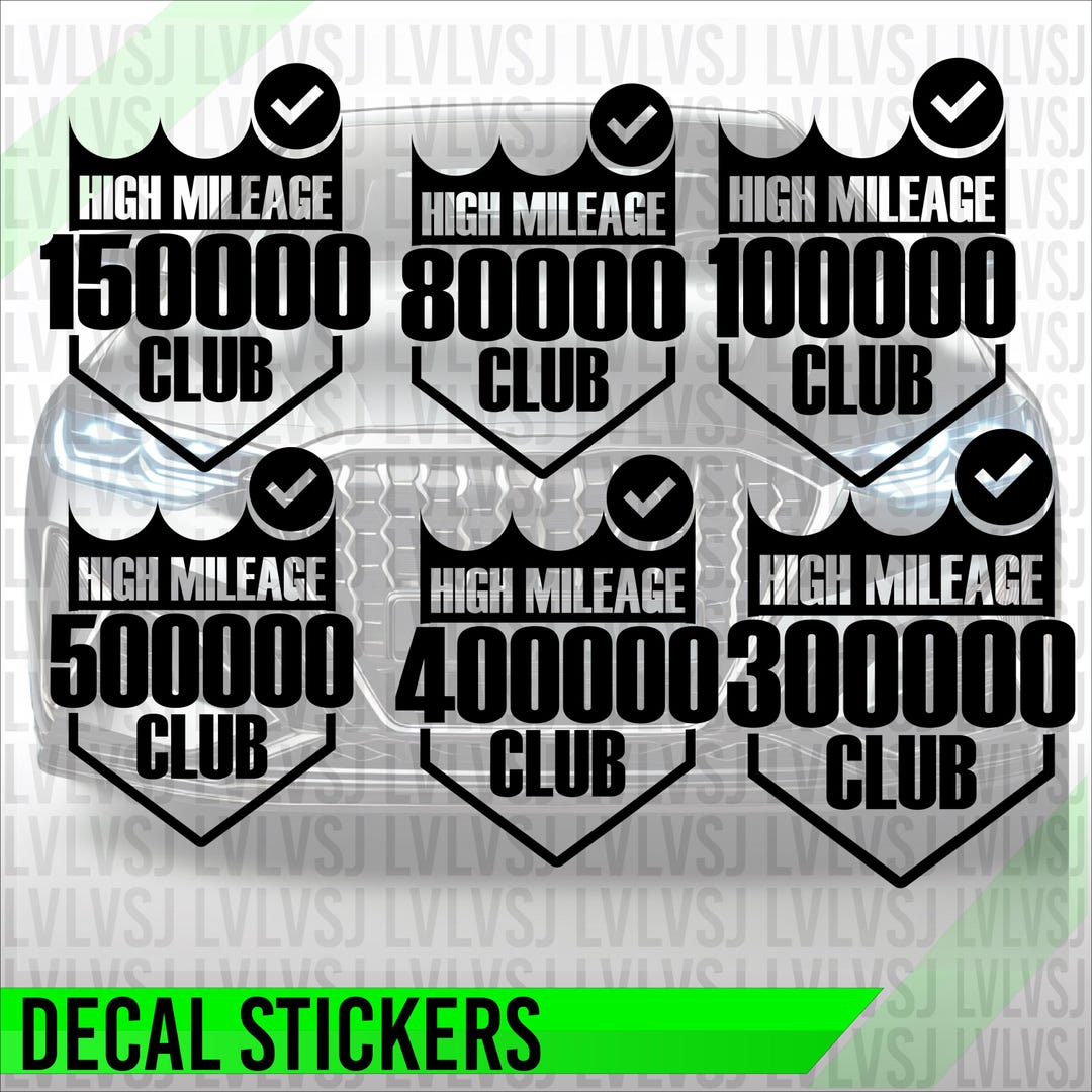 High Mileage Sticker Decal - Etsy