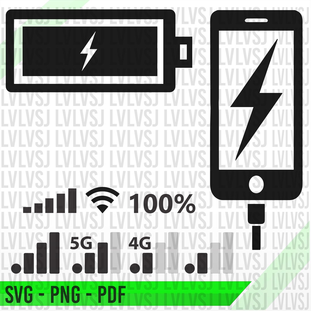 Phone Icons SVG, Wi-fi SVG, Battery Level SVG - Etsy