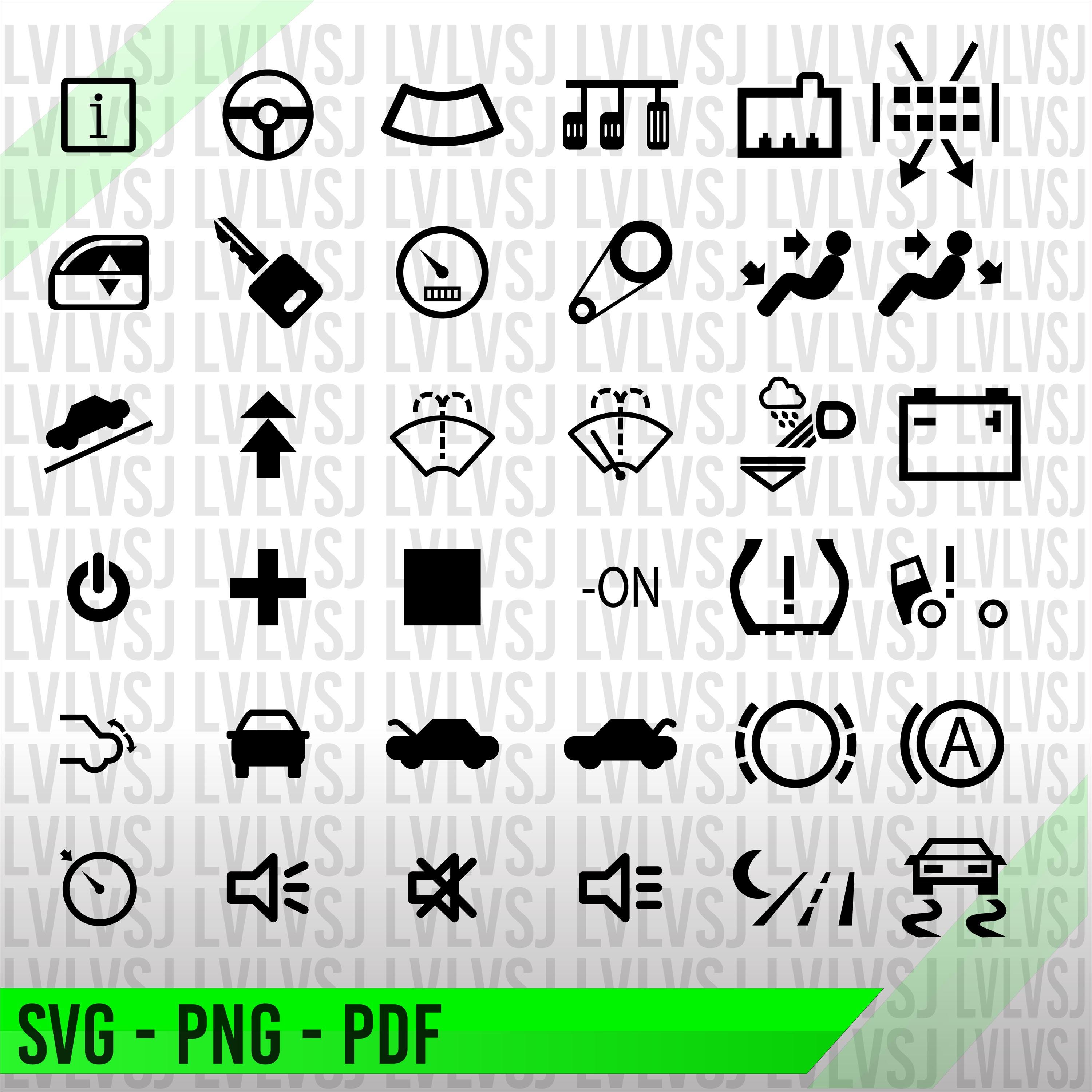 Car Dashboard SVG, DTC Icons-car Dash Icons SVG - Etsy