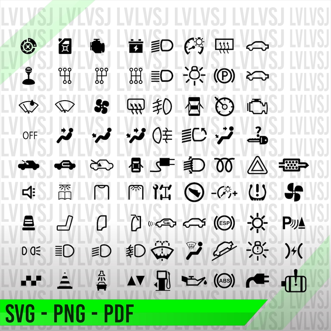 Car Dashboard SVG, DTC Icons-car Dash Icons SVG - Etsy
