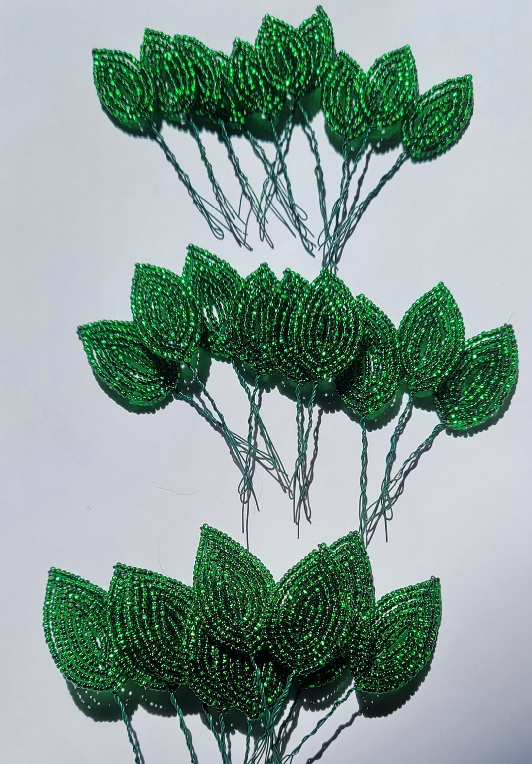 Thirty French Beaded Leaves for Crafting - Etsy