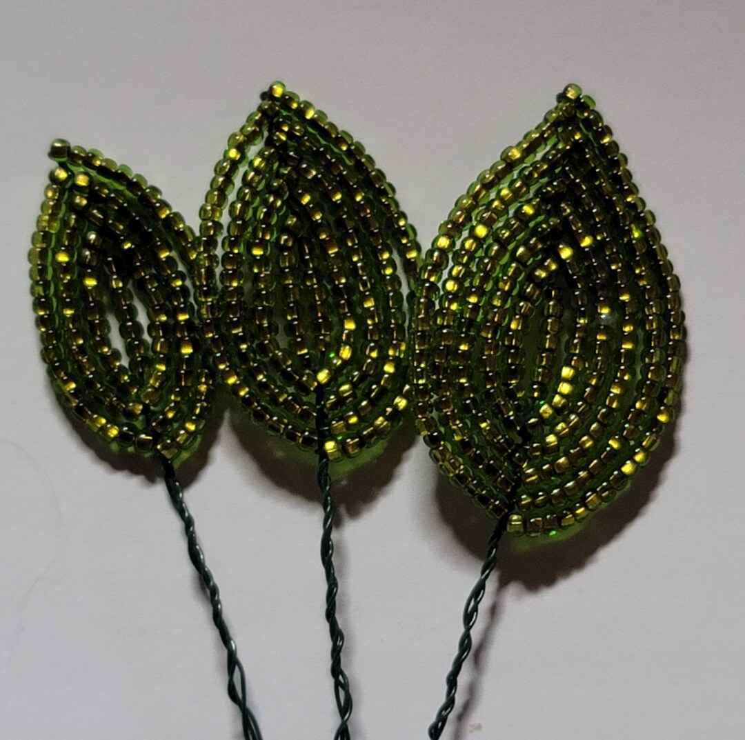 Thirty French Beaded Leaves for Crafting 3 - Etsy