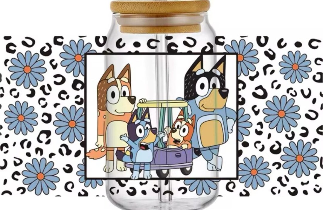 DTF Transfer Bluey Cup Wrap for 12oz/16oz/20oz Cups - Etsy