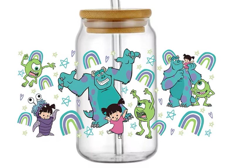 DTF Transfer Monsters Inc Cup Wrap for 12oz/16oz/20oz Cups - Etsy