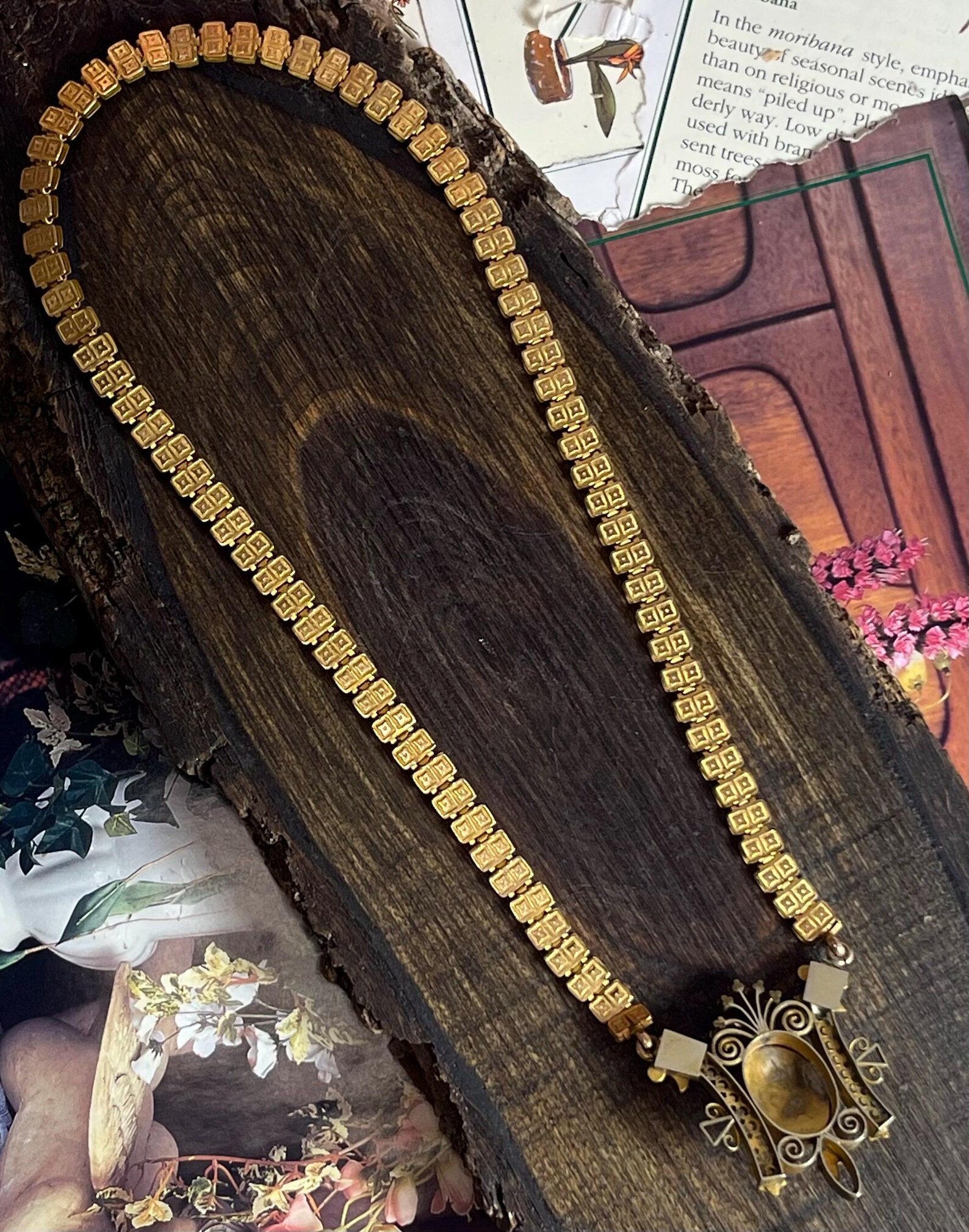 Antique Gold Filled Victorian Carved Cameo Book Chain Necklace V92 - Etsy