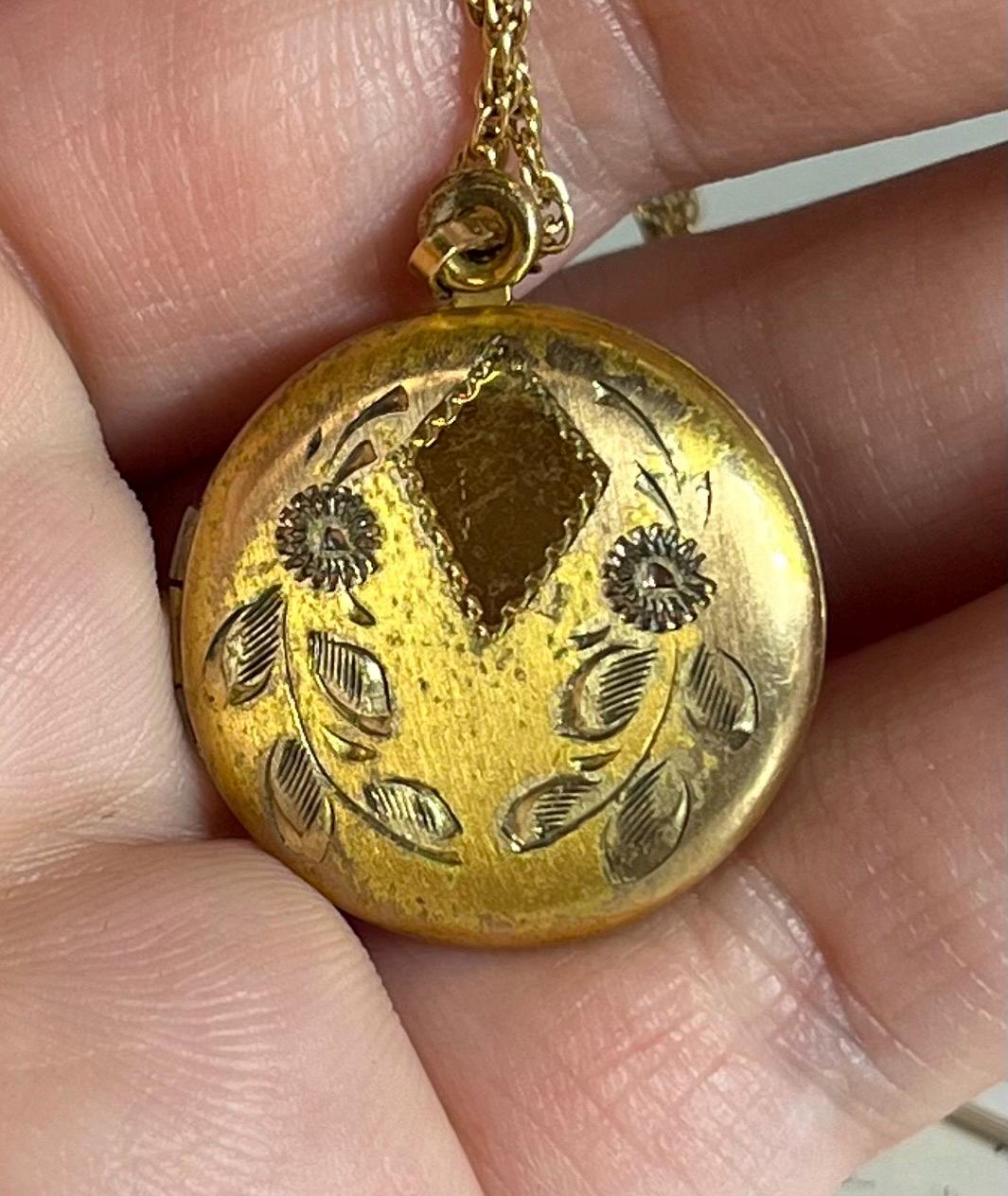 Vintage 1/20 10k MM Gold Filled Flower Locket With 12k GF Speidel Chain ...