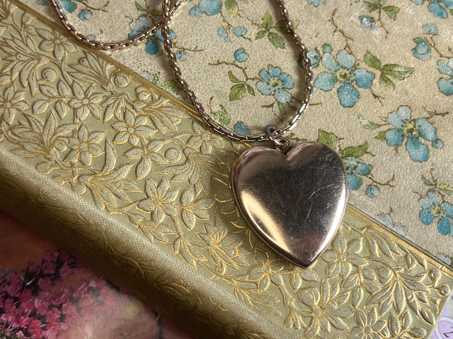 Vintage J.M C.O. Heart Locket Choker on Watch Chain Gold Filled V104 - Etsy