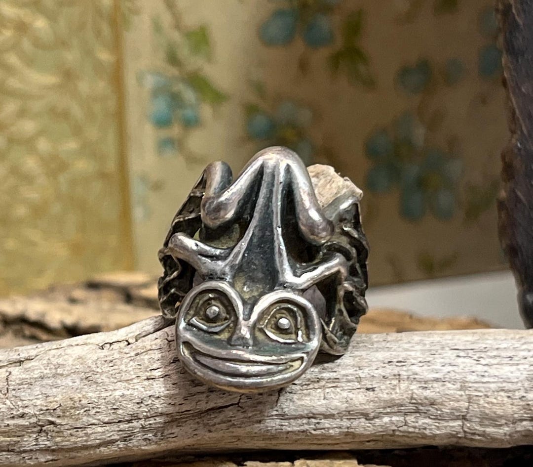 Rare Handmade Vintage Frog Man Sterling Silver Ring Size 8 V24 - Etsy